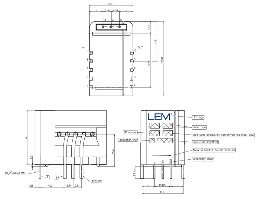 CAS Board Mount Current Transducers - LEM | Mouser